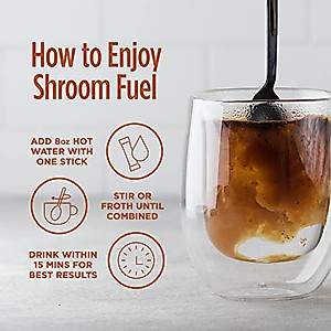 VitaCup Shroom Fuel, Mushroom Based Coffee Alternative Packets, Mushroom Coffee Substitute w/Cacao, Cinnamon, Chaga, Lions Mane, & Maca for Energy, Immune Support, & Focus, 24 ct