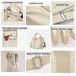 Canvas Tote Bag Crossbody Bag for woman 2 In 1 Large Capacity Multi-Pocket Handbag (pink)