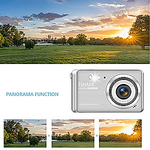 Digital Camera, Kids Vlogging Camera FHD 1080P 30MP Video Camera with 32GB SD Card, 18X Digital Zoom, 2 Batteries, 2.8" Screen Compact Portable Mini Cameras for Students Teens Adults Girls Boys-Silver