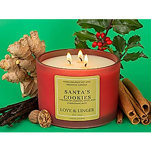 Holiday Candles | Christmas Scented Candles | Luxury Soy & Beeswax Candles for Home | 16 oz. Large Jar Candle | Gingerbread Christmas Cookie Candle | Christmas Candles