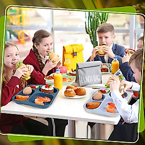 8 Pcs Large 12 Inch Unbreakable Divided Plates Section Plates Kids Food Tray 5 Compartment Plates Wheat Straw Toddlers Lunch Trays for Kid Toddler Children Adult Microwave Dishwasher Safe (Multicolor)