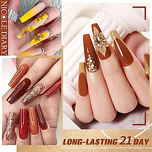 Acrylic Nail Powder Set - Nicole Diary 12 Colors Fall and Winter Acrilicos de uñas Polvo for French Manicure, DIY Nail Art, No UV Light Needed