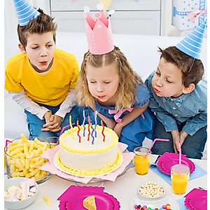 MUNILAIL 96 Pcs Hot Pink Plates and Napkins Party Supplies Serve 24 Guests Including Hot Pink Scalloped Paper Plates and Napkins Plastic Forks for Baby Shower Birthday Party Disposable Dinnerware Set