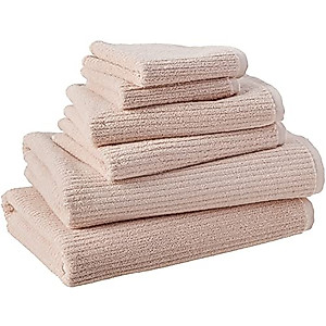 Amazon Aware 100% Organic Cotton Ribbed Bath Towels - 6-Piece Set, Blush