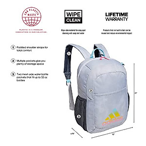 adidas Ready Backpack, Stone Wash White/Bliss Pink/Bliss Blue, One Size