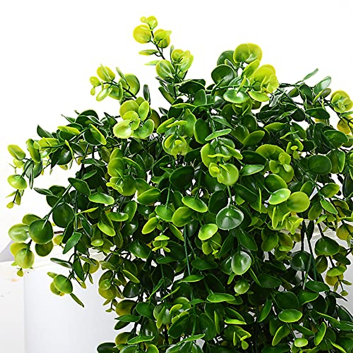 2pcs Artificial Hanging Plants Fake Hanging Plant Faux Eucalyptus Leaf Greenery Vine Outdoor UV Resistant Plastic Plants