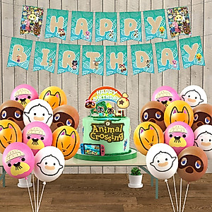 Heidaman Animal Crossing Birthday Party Supplies Animal Crossing Birthday Decorations Include Animal Crossing Banner Balloons Cake Toppers