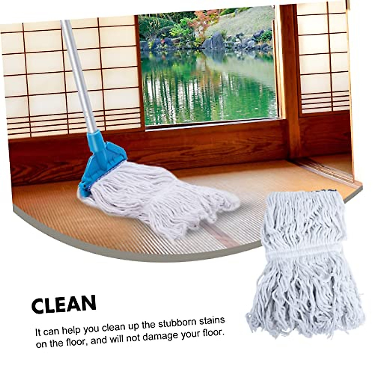 Yardwe Replaceable Mop Head Floor Mops Commercial Mop Microfiber Mop Head Dry Mop Pads Cleaning Mop Head Replacement String Mop Refills Cleaning Mop Cloth Convenient Mop Refill Plastic