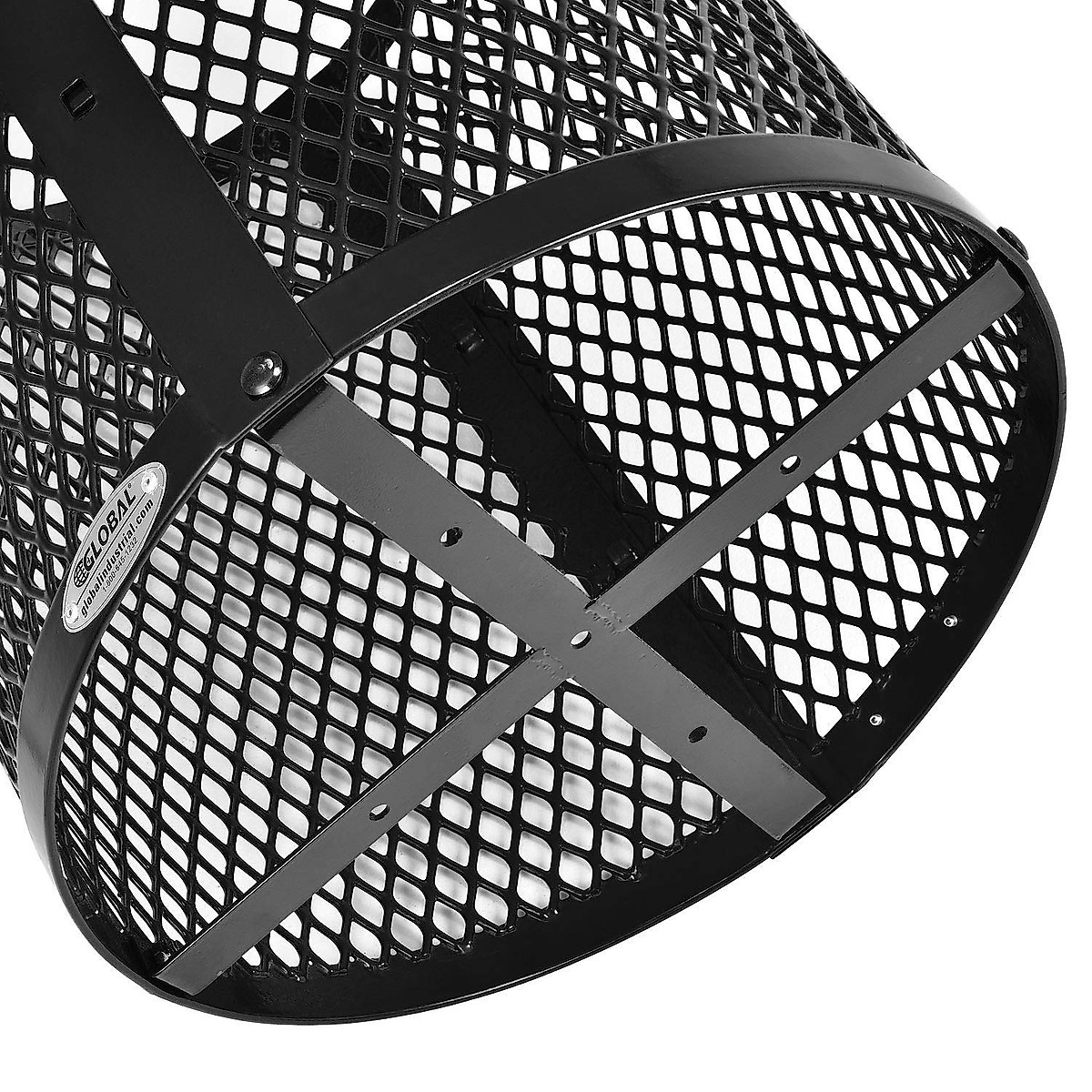 Global Industrial Thermoplastic Coated Mesh Receptacle w/Flat Lid, 36 Gallon, Black