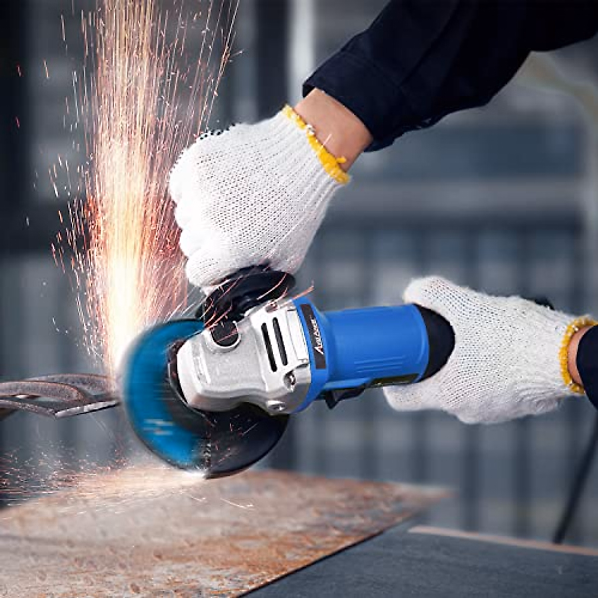 AVID POWER Angle Grinder, 7.5-Amp 4-1/2 inch Electric Grinder Power Tools with Grinding Wheels, Cutting Wheels, Flap Disc and Auxiliary Handle for Cutting, Grinding, Polishing and Rust Removal - Blue