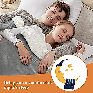 Shilucheng Heated Twin Blanket, Electric Blanket 62" x 84", Warm Fleece & Sherpa Blanket Reversible, Fast Heating with 4 Temperature Levels & 6hrs Auto Off, Machine Washable (Grey)