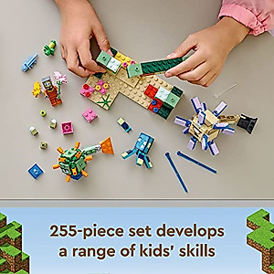 LEGO Minecraft The Guardian Battle Set, 21180 Coral Fish Toy, Gifts for Kids, Boys and Girls Age 8 Plus with Mobs Figures