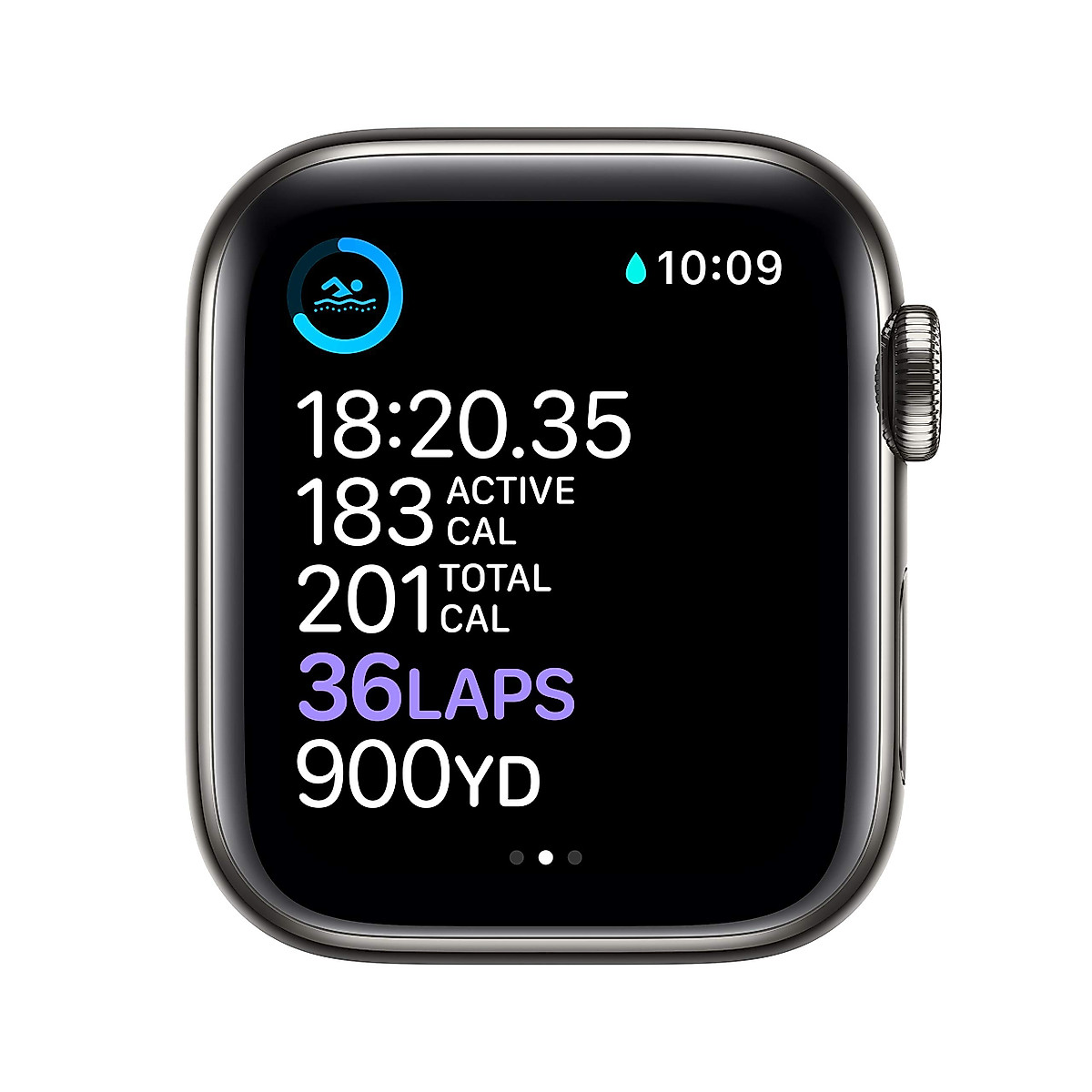 Apple Watch Series 6 (GPS + Cellular, 40mm) - Graphite Stainless Steel Case with Black Sport Band (Renewed)