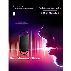 64GB Mini Voice Recorder, Voice Activated Recorder with Triple Noise Reduction, with 750 Hours Recording Capacity and 30 Hours Battery Time for Class Lecture, Interview, Meeting