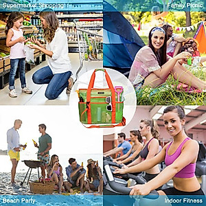 YITUYISI Mesh Beach Bag for Women 40L Large Lightweight Tote Bag For Toys & Vacation Essentials (Green and orange)