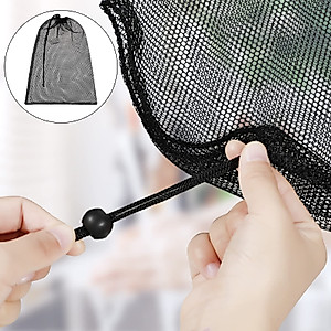 TecUnite 10 Pcs Mesh Bags Drawstring Laundry Bags Large Nylon Mesh Bags Gift Bag Dishwasher Bag with Sliding Drawstring for Kitchen Jewelry Gifts Wedding Favor Home(12 x 16 Inch,Black)