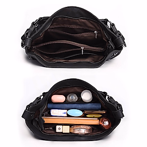 YALUXE Genuine Leather Shoulder Bags Stylish Hobo Handbags Purses Crossbody Bags for Women