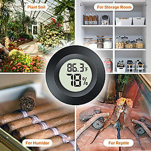 2 Pack Hygrometer Thermometer Mini Digital LCD Monitor Indoor/Outdoor Humidity Meter Gauge Temperature for Humidifiers Dehumidifiers Greenhouse Reptile Humidor Fahrenheit/Celsius(℉/℃) by QPEUIM