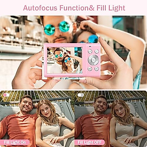 4K Digital Camera, 48MP Autofocus Vlogging Camera for YouTube Compact Camera for Photography with 16X Digital Zoom, 32GB SD Card, 2.8" IPS Screen, 2 Batteries and Battery Charger