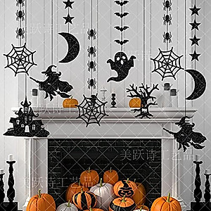 Halloween Decoration Banner Pendant Spider Witch Ghost Bat Pendant Ghost Festival Atmosphere Layout Props Happy Helloween Party