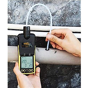 Portable Nitrogen Dioxide Detector 0-20PPM Range LCD Display Backlit Rechargeable Li-battery Powered Three Alarm Way Digital NO2 Gas Monitor Meter Tester Analyzer with Sampling Pump
