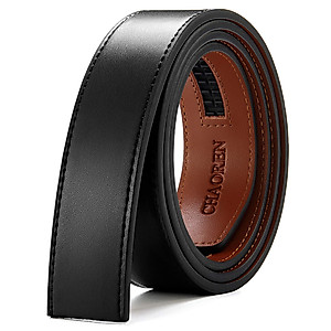 CHAOREN Ratchet Belt Replacement Strap 1 3/8”, Leather Belt Strap for 40MM Slide Click Buckle