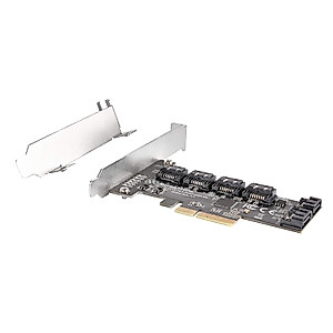 SilverStone Technology ECS06 6 Port SATA Gen3 (6Gbps) Non-RAID PCI Express Gen3 x2 Card, TAA Compliant