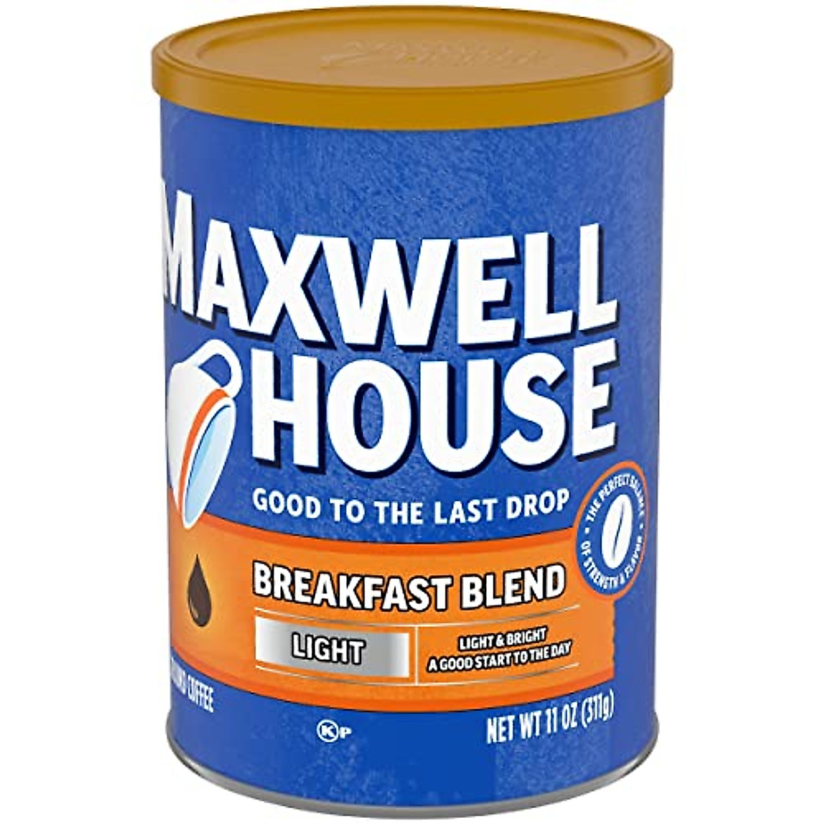 Maxwell House Breakfast Blend Ground Coffee, Light Roast, 11 Ounce Canister