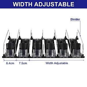 uxcell 6pcs Soda Can Organizer for Refrigerator, Self-Pushing Drink Organizer for Fridge, Width Adjustable Drink Dispenser Beverage Pusher For Pantry Vending Machine, Black