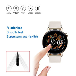 MIHENCE [ 3PCS ] Compatible for Huawei watch GT3 42mm Screen Protector, 3D Full Screen Coverage Case Curved Edge HD Premium Real Screen Protector for Huawei watch GT 3 (42mm) Smartwatch [ TPU ]