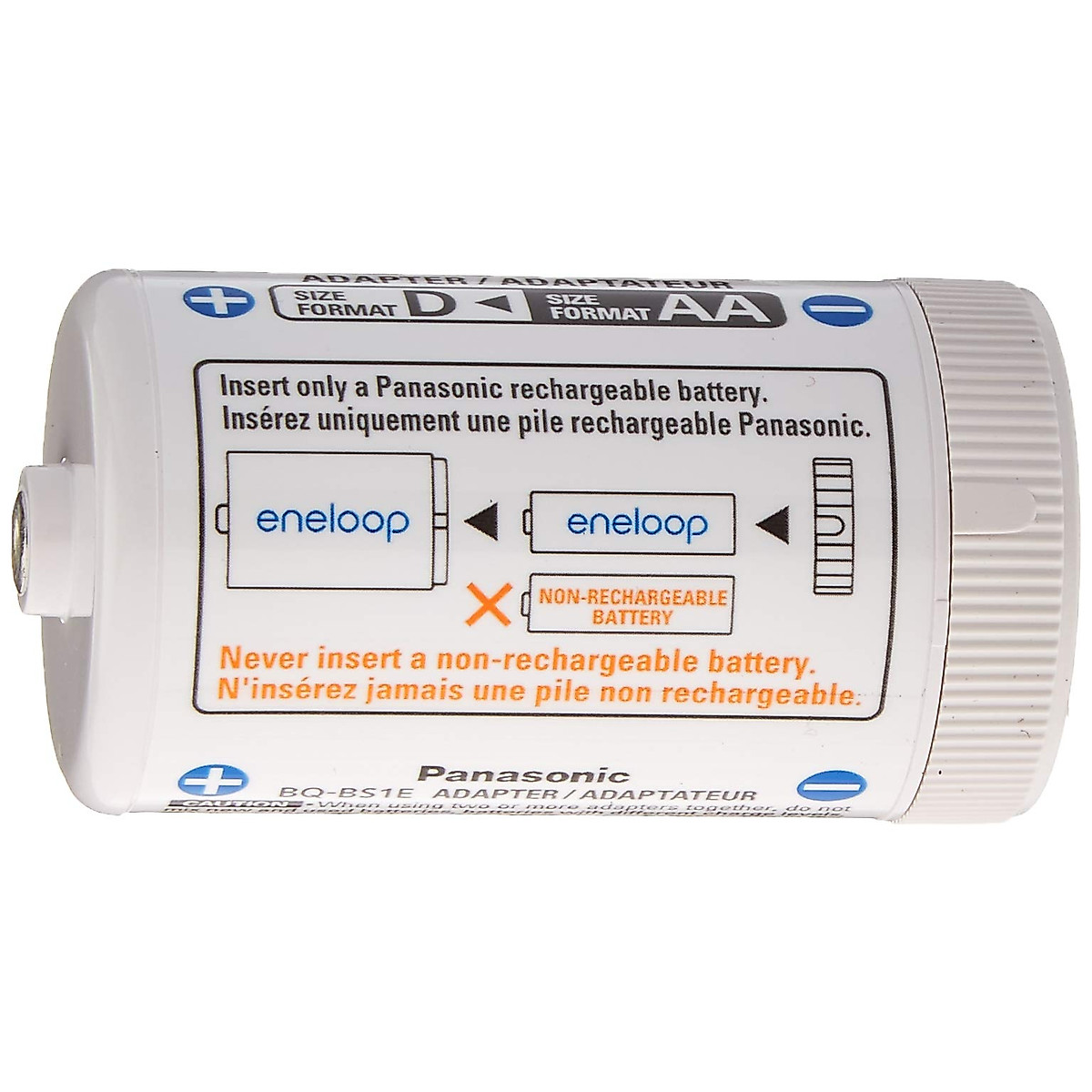 Eneloop Spacers 8 C Size Spacers & 8 D Size Spacers for Use with Ni-MH Rechargeable AA Battery Cell Pack of 16