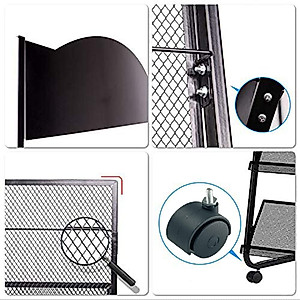 Yinghao Floor-Standing Magazine Rack, 4-Layer Iron Wheeled Newspaper Rack, Suitable for the Display of Brochures or Documents in Exhibitions, Shopping Malls, Hospitals, Offices (BLACK)