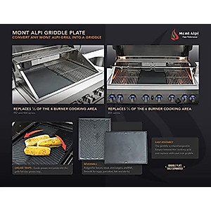 Mont Alpi MAi400-DFC 32-Inch 4-Burner 78000 BTU Deluxe Stainless Steel Gas Outdoor Kitchen Bar Barbecue Island Grill w/Infrared Side Burner + Wine Cooler Compact Refrigerator + Rotisserie Kit