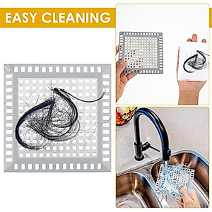 COMNICO Shower Drain Strainer Hair Catcher 4.8inch Stainless Metal Silicone Strainer Filter Cover Protector Bathtub Stopper for Bathroom Kitchen Floor Drain