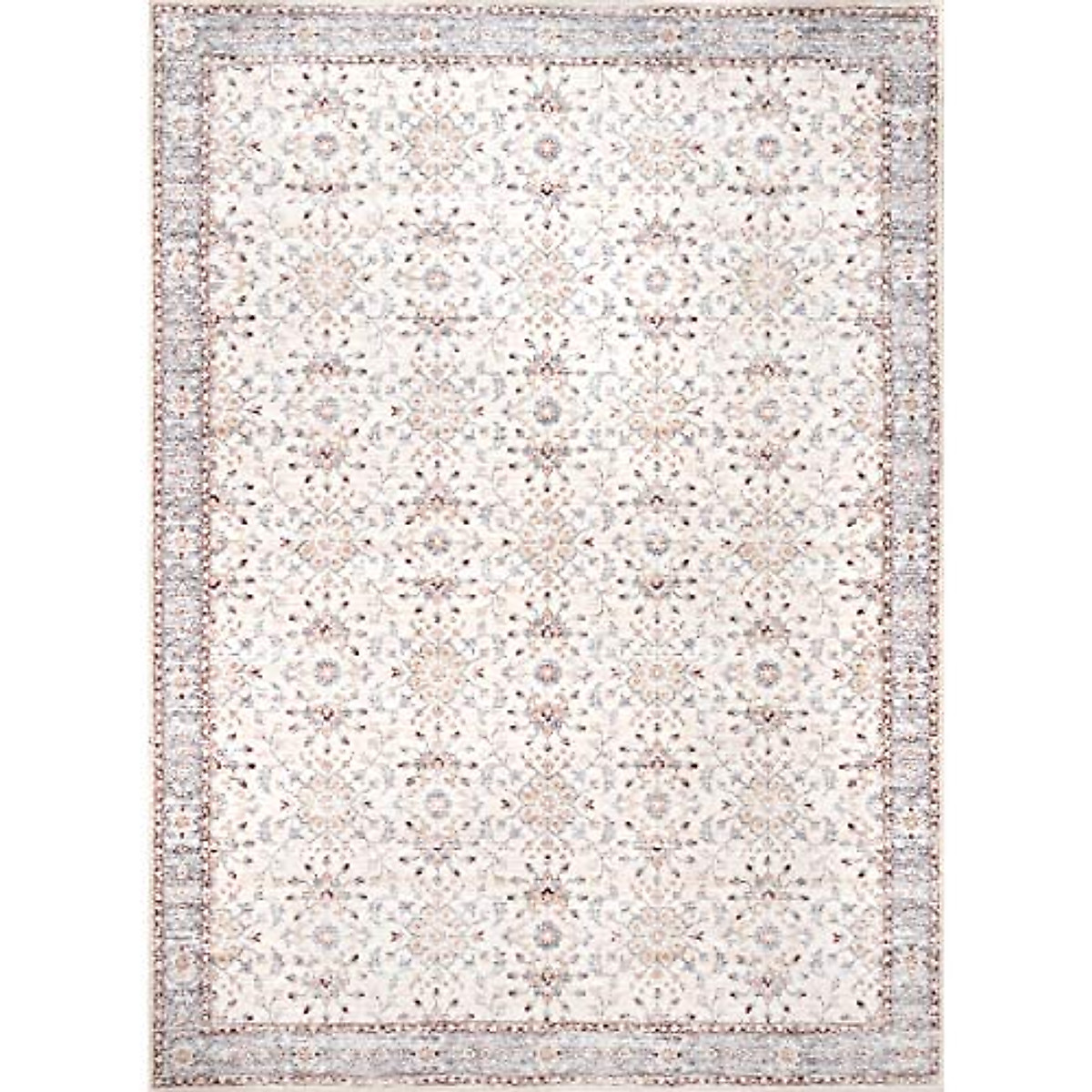 nuLOOM Gemma Machine Washable Transitional Floral Area Rug 4' x 6'