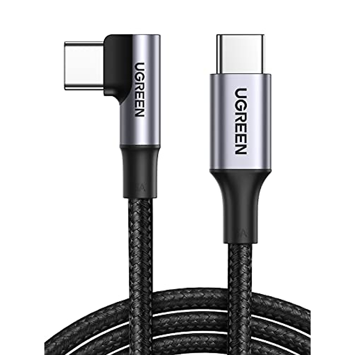 UGREEN 100W USB C Cable 90 Degree Type C Charging Cable Compatible with MacBook Pro 2022, iPad Pro 2022, Elitebook, Dell XPS, Samsung Galaxy S23/S22/Z Fold, Pixel, PS5, Switch, etc. 6.6FT
