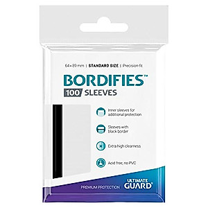 Ultimate Guard Bordifies Precise-Fit Sleeves Card Game (100 Pack), Black