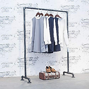 MBQQ Industrial Pipe Clothing Rack,Vintage Commercial Grade Pipe Clothes Racks,Rolling Rack for Hanging Clothes Retail Display,Heavy Duty Steampunk Iron Garment Racks