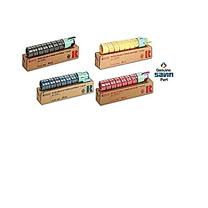 Genuine OEM Set Black Cyan Magenta Yellow Toner Cartridges for Ricoh Aficio CL4000DN SPC410DN 411DN 420DN Savin CLP26DN 27DN 31DN Type 145 - 888308 888311 888310 888309 - Yield 15,000 pages (4 Pack)