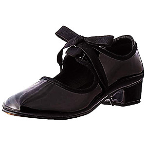 Danzcue Adult Patent Flexibale Tap Shoes, Black, 3.5 M