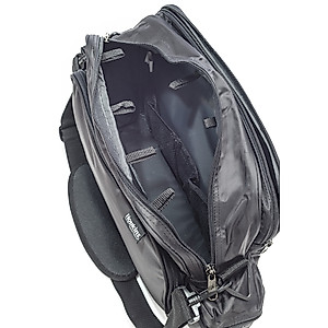 Hopkins Medical Products Original Home Health Shoulder Bag, 70D Waterproof Nylon, Fold-Down Compartment for Easy Access, Adjustable Straps, 14x11x7 inch, Black