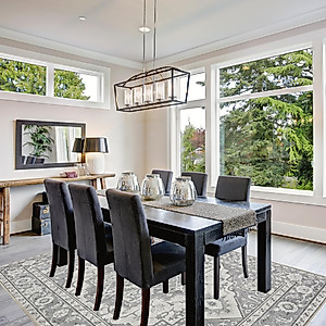 MaxRugrs 8x10 Area Rugs for Living Room Washable Stain Resistant Soft Thin Non Skid Rubber Backing- Bedroom & Dining Room - Large Floor Vintage Carpet -Family & Pet Friendly Rugs