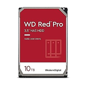 Western Digital 10TB WD Red Pro NAS Internal Hard Drive HDD - 7200 RPM, SATA 6 Gb/s, CMR, 256 MB Cache, 3.5" - WD102KFBX
