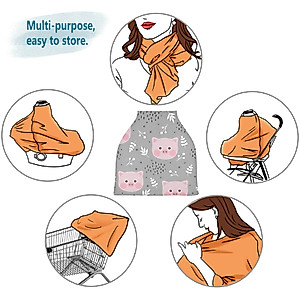 Nursing Cover Breastfeeding Scarf Cute Pig Leaves- Baby Car Seat Covers, Stroller Cover, Carseat Canopy (0mb7a)