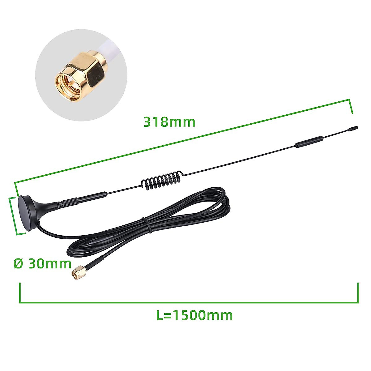4G LTE Antenna 3.5 dBi Magnetic Base Cellular Antenna, SMA Male,1.5 Meters; Compatible with 4G LTE Wireless Router Hotspot Cellular Gateway Trail/Game/Outdoor Security Camera