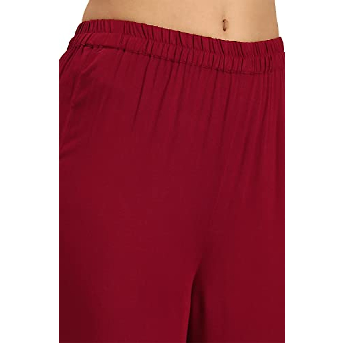 Janasya Indian Women's Maroon Rayon Kurti With Sharara And Dupatta(SET322-KR-SHA-XS)