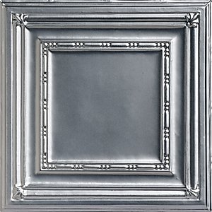 Shanko SK504-laq-24X24-N-12 Eyelet Stamped Metal Nail-up Tin Ceiling Tile (48 sq. ft), Silver Pack of 12 (Nail-up)