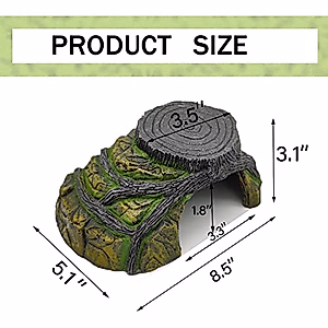 Hamiledyi Reptile Hideout Cave,Resin Simulation Rock Hideout Terrarium Habitat Decortion for Lizards Geckos Chameleons Frogs Turtles Snakes