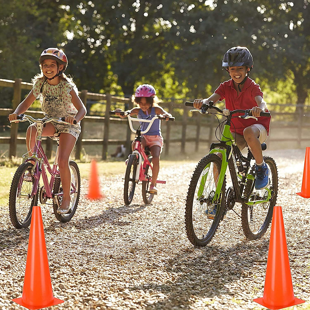 18 Inch Traffic Safety Cones, [4 Pack] Orange Parking Cones Training Cones, Plastic Cones for Indoor/Outdoor Activity & Festive Events