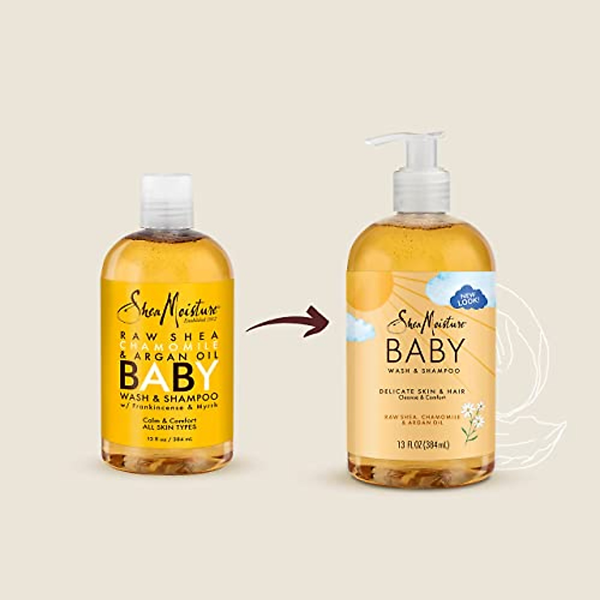 SheaMoisture Baby Wash & Shampoo for All Skin Types Raw Shea, Chamomile & Argan Oil Baby Wash and Shampoo with Frankincense & Myrrh to Help Cleanse 13 oz